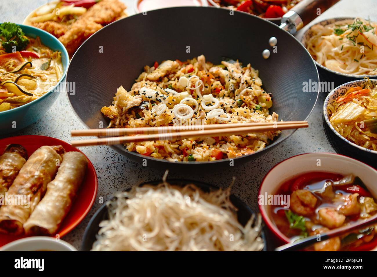 Chinese food set. Asian style food concept composition Stock Photo - Alamy