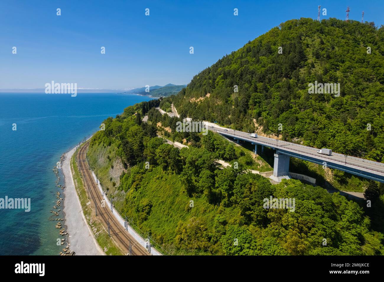 The Zubova Schel Viaduct is a road bridge, Dzhubga - Adler federal road ...