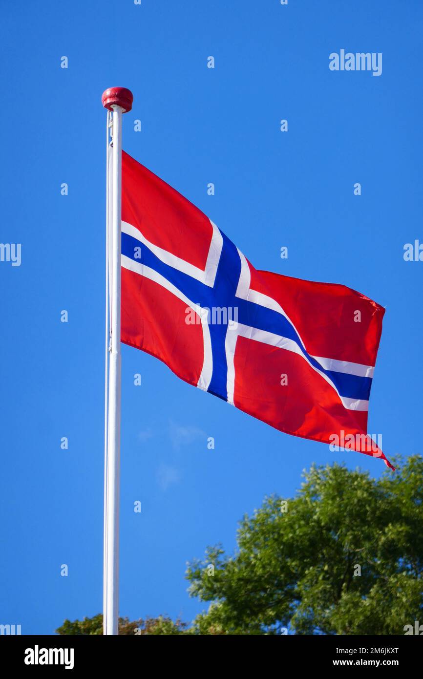 Norwegian national flag Stock Photo - Alamy