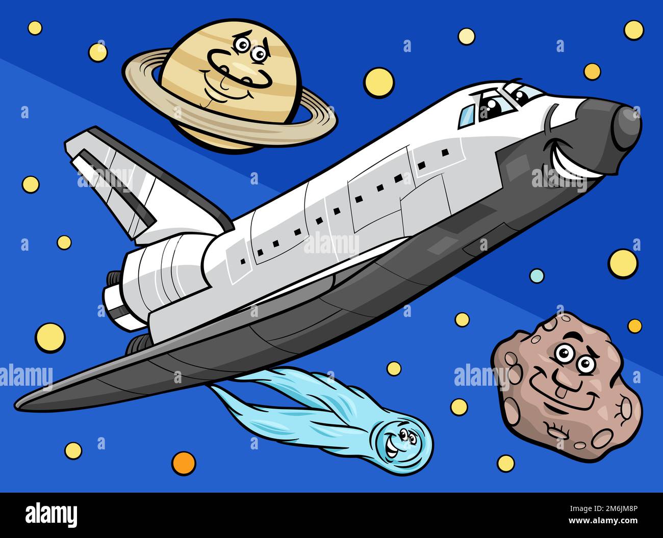 Cartoon space shuttle character in cosmic space Stock Photo - Alamy