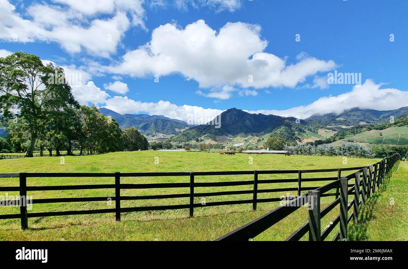 Panama, Cerro Punta, panoramic view of a mountain ranch Stock Photo - Alamy
