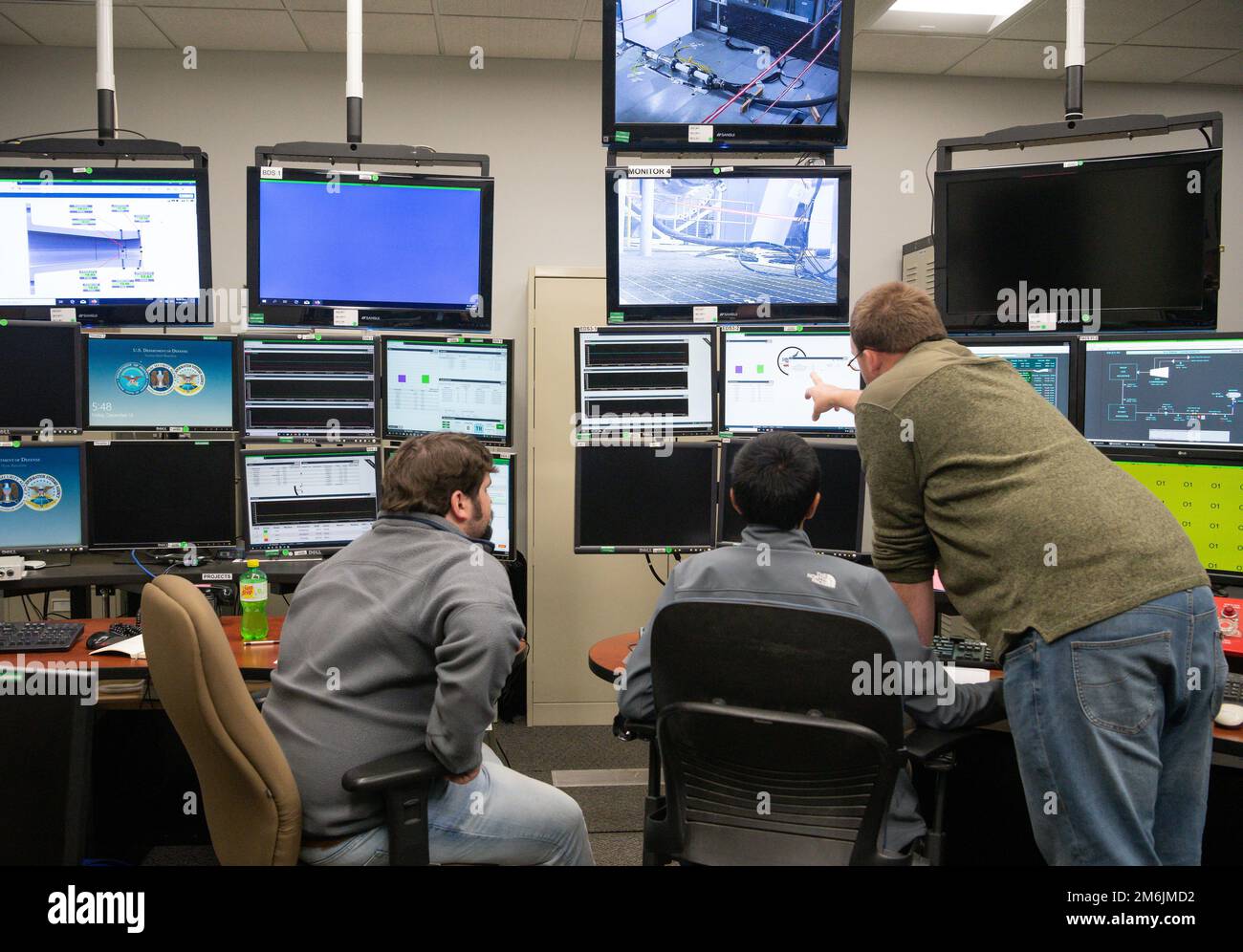 Members of the Arnold Engineering Development Complex workforce monitor ...