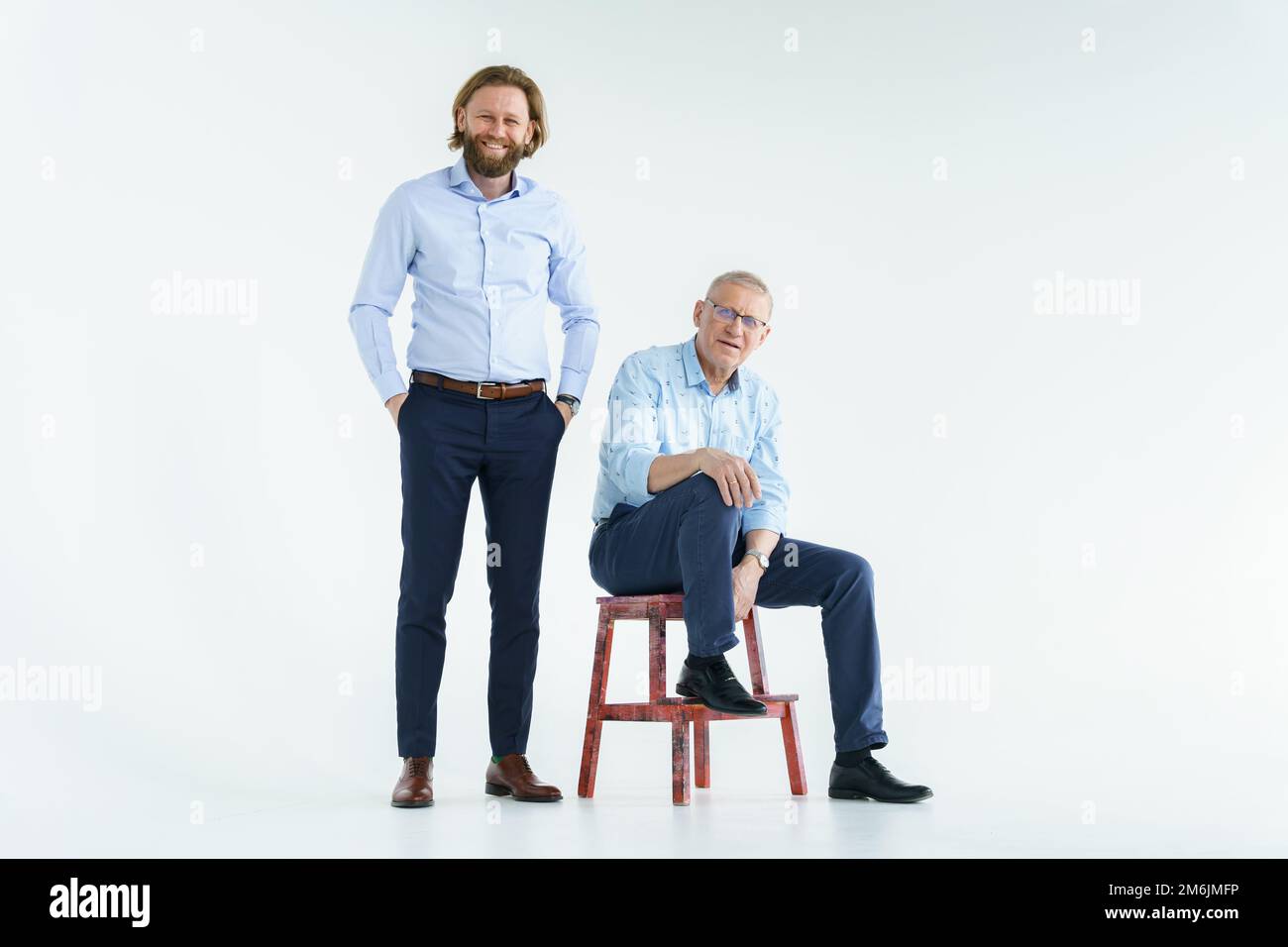 Elderly father and son in stands hi-res stock photography and images ...