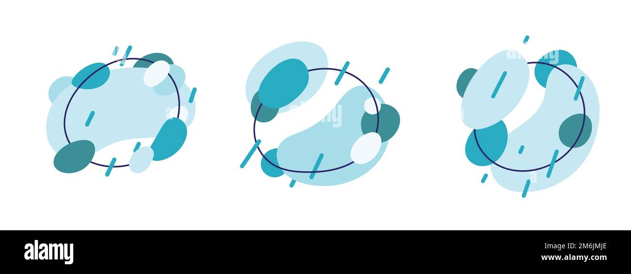 Abstract graphic circle elements set. Dynamical around forms and line ...
