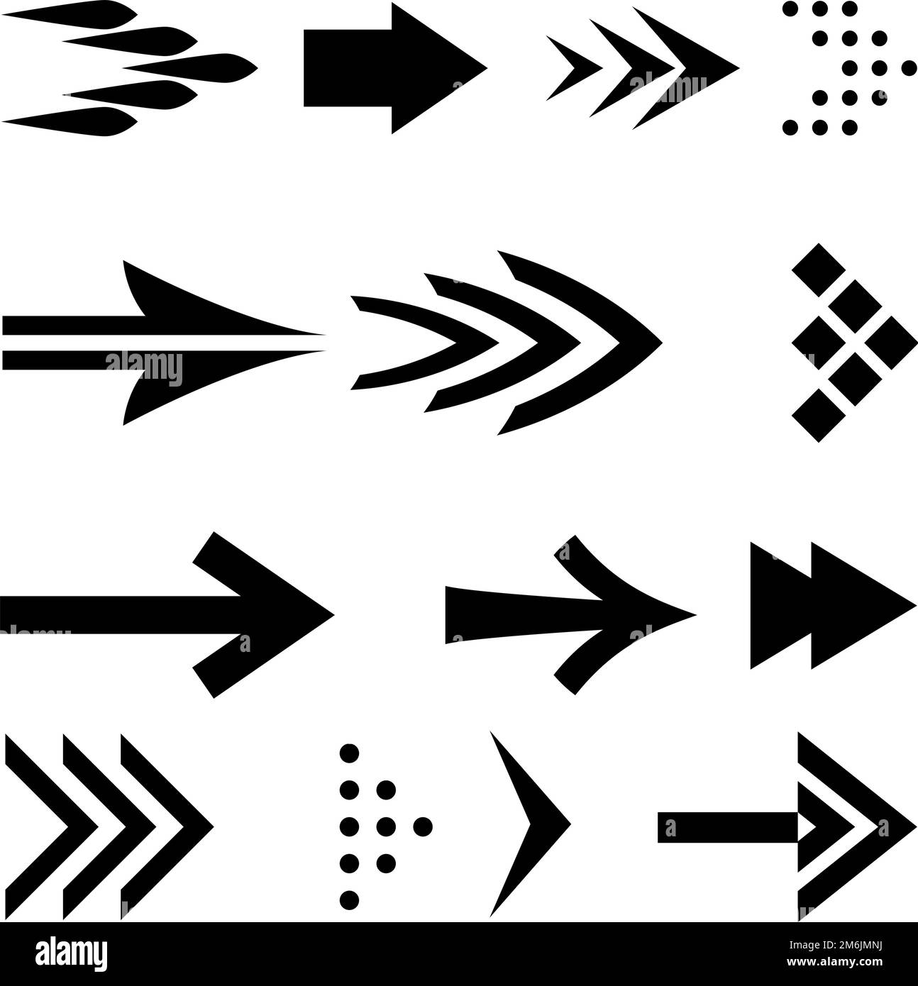 Icon Set of Flat Black Arrows. Isolated Arrow Icon Set Collection for ...
