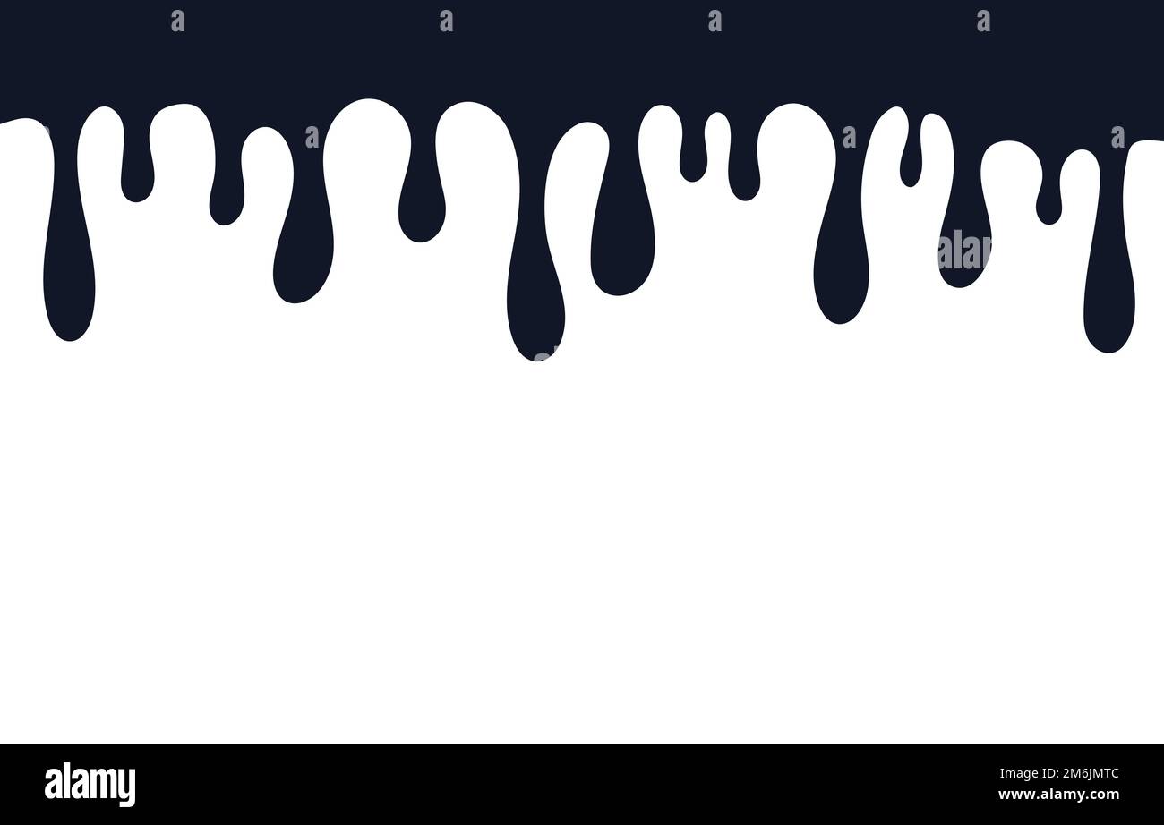 Abstract background with black melt drips. Current paint or blood drop ...