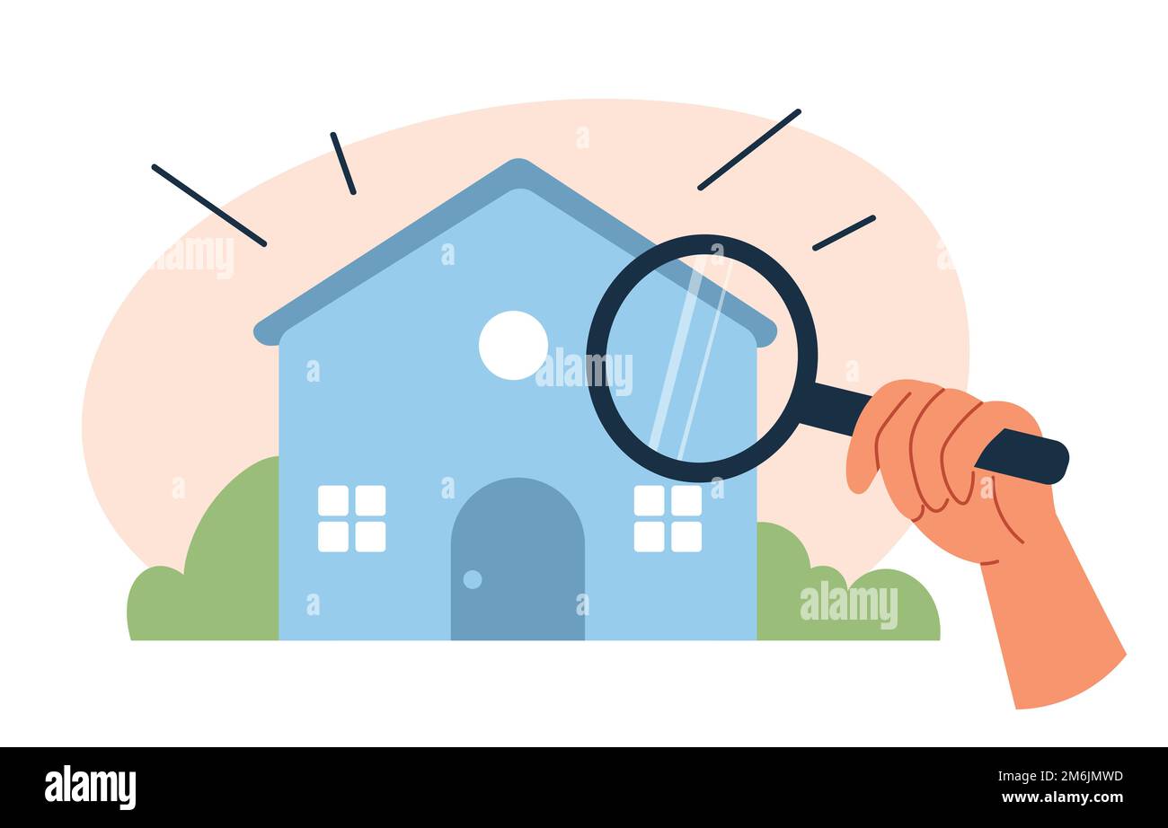 Property search concept. People find rent house or building for ...