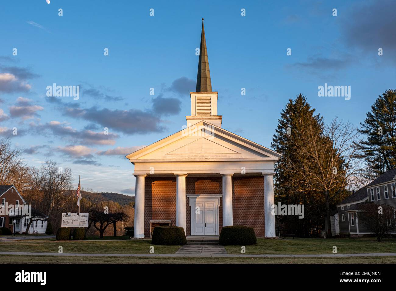 Baptist Church on Main Street in Northfield, MA Stock Photo - Alamy