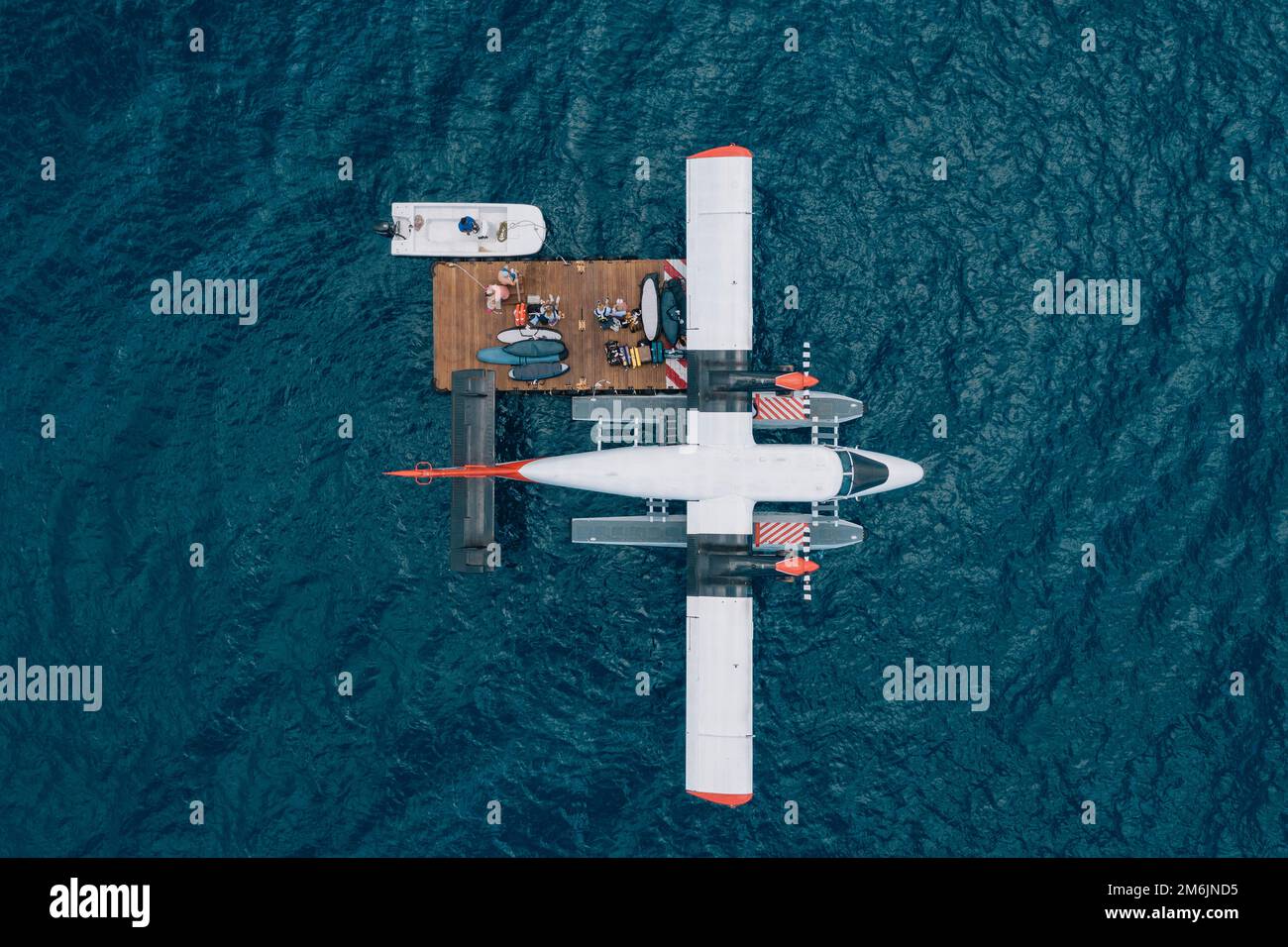 Aerial view of water plane, Maldives Stock Photo - Alamy