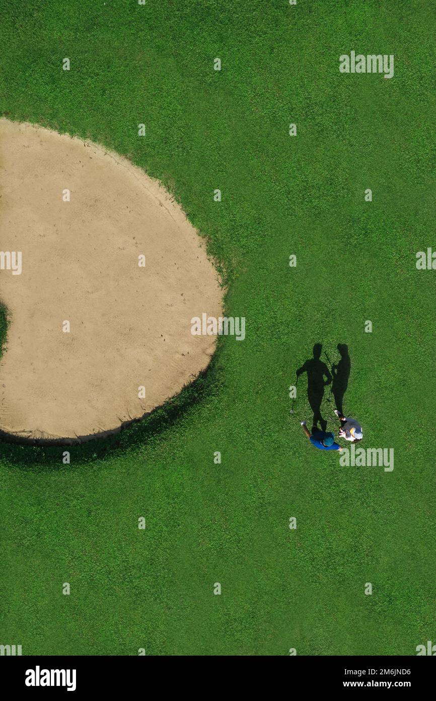 Aerial view golf players hi-res stock photography and images - Alamy