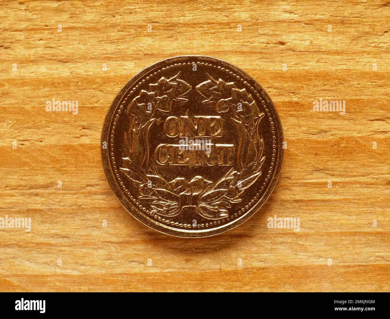 Currency of the USA 1 cent coin reverse Stock Photo - Alamy