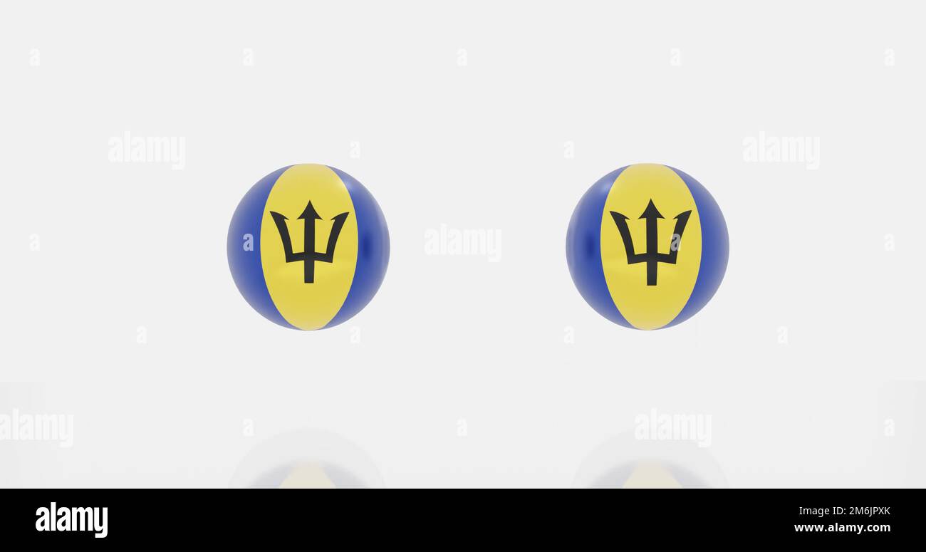 Barbados flag icon or symbols Stock Photo - Alamy