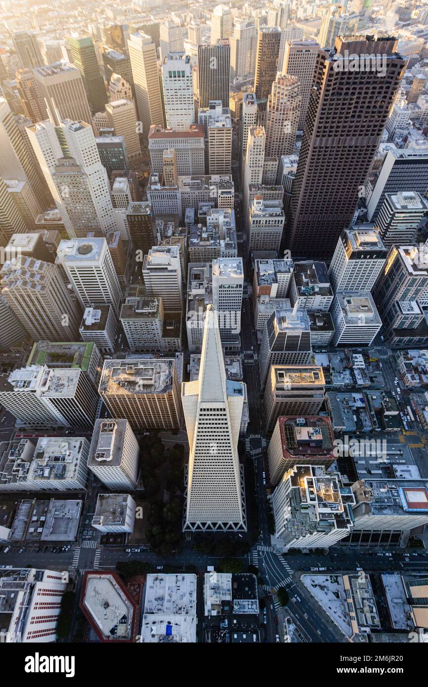 Transamerica Downtown San Francisco Skyline Sunrise Wide Aerial Photo ...