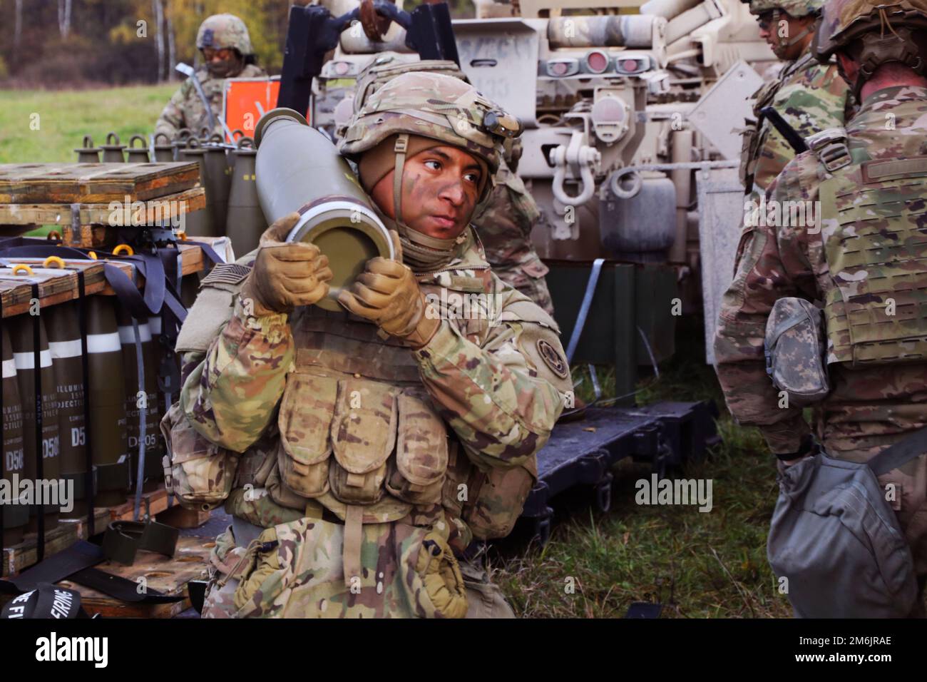Grafenwoehr, Bayern, Germany. 7th Nov, 2022. A U.S. Soldier assigned to ...