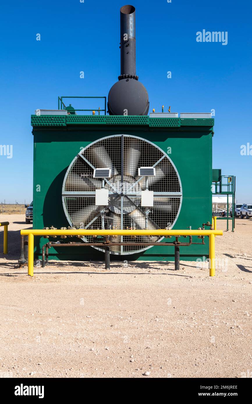 Compressors in the oil fields of Texas Stock Photo - Alamy