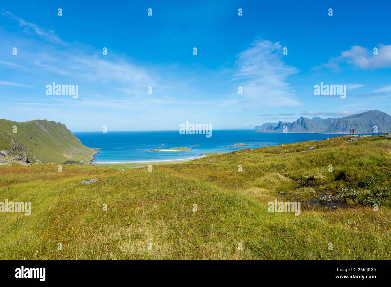 Beautiful landscape of the Lofoten Island from Ryten Mount, Norway ...