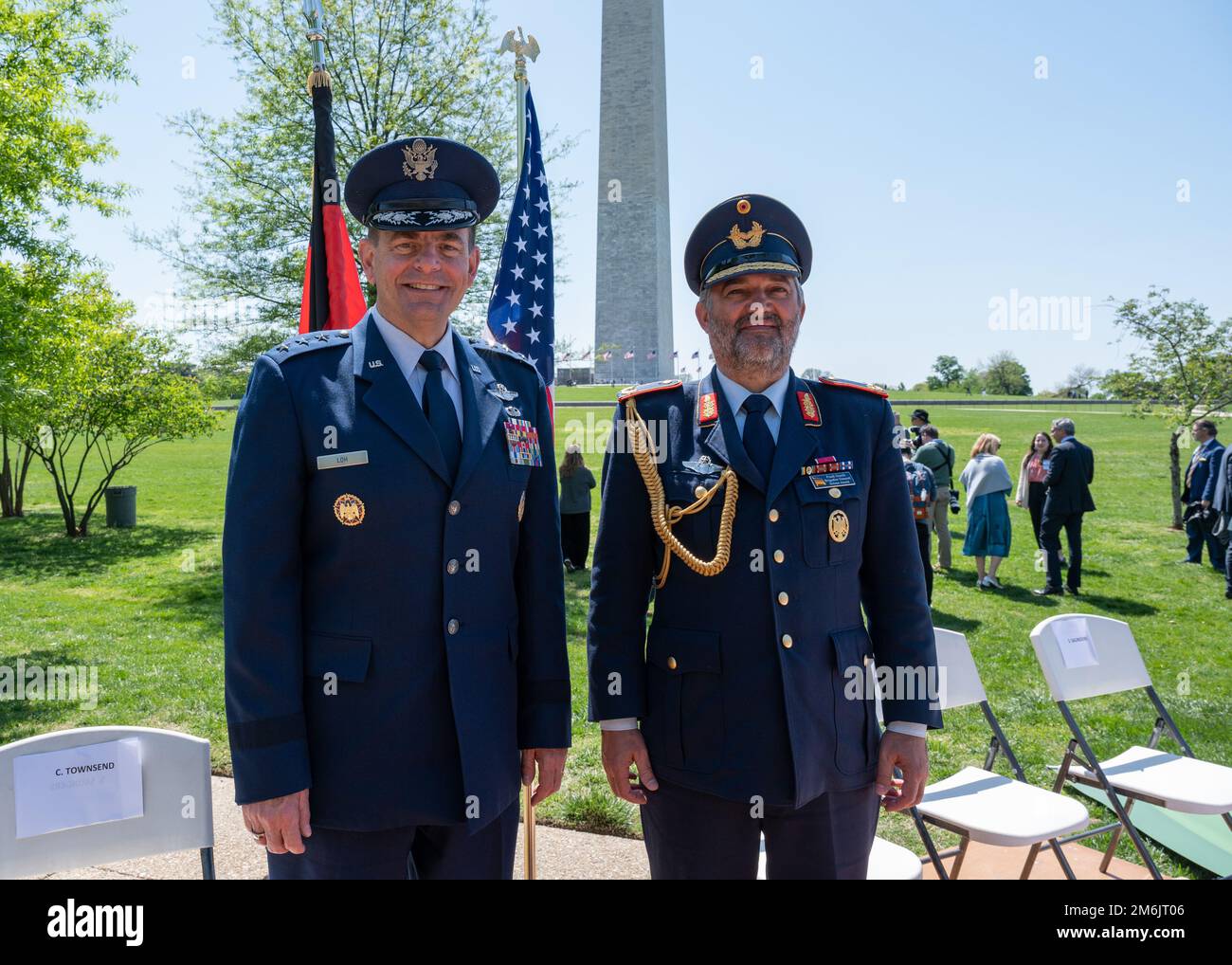 U.S. Air Force Lt. Gen. Michael A. Loh, left, director, Air National ...