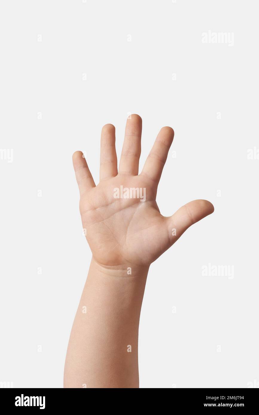 Child hand counting on fingers, five Stock Photo - Alamy