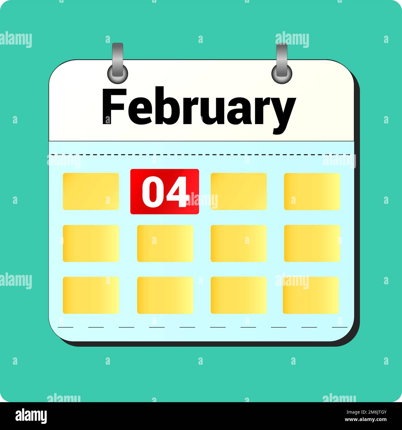 calendar vector drawing, date February 04 on the page Stock Vector ...