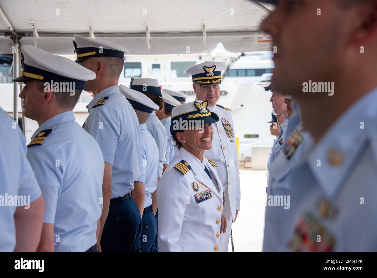 Capt. Jo-Ann F. Burdian, the former commander of Sector Miami, and Capt ...