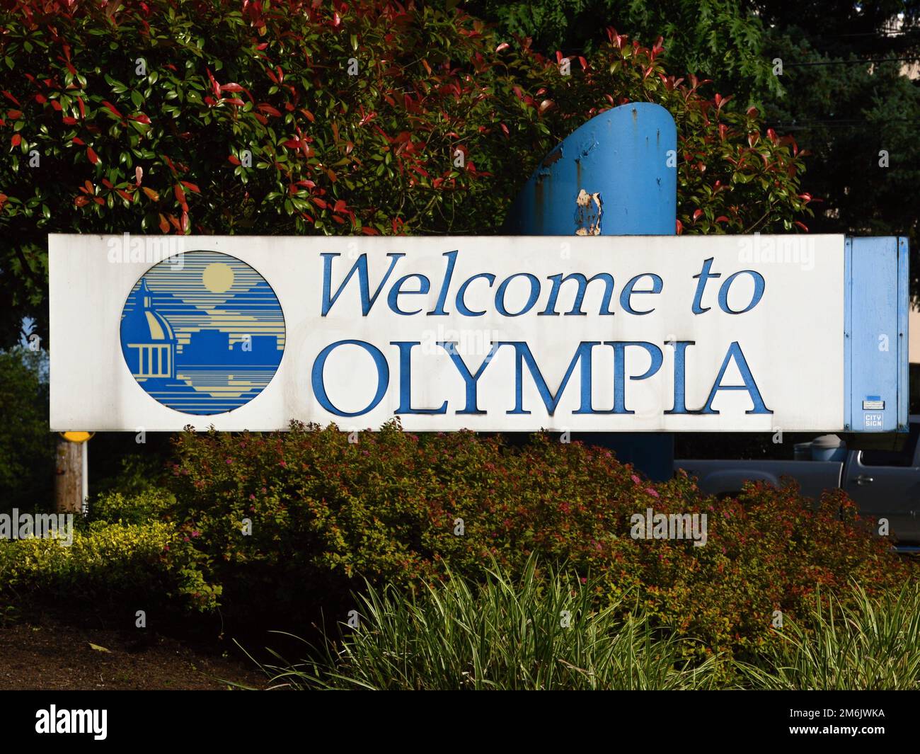 Olympia road sign hi-res stock photography and images - Alamy