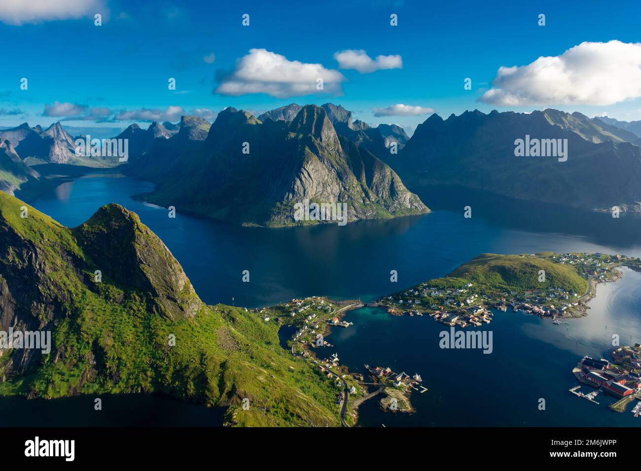 Lake of the Reinebringen Mount on the top of the Lofoten Islands ...
