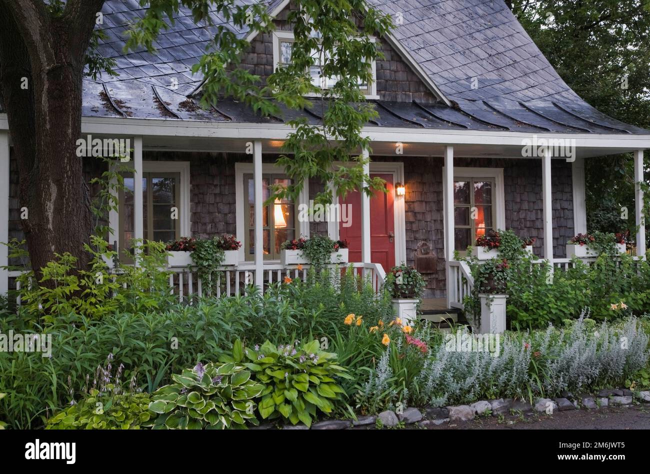 Old 1809 weathered cedar shingles with white trim cottage style home ...