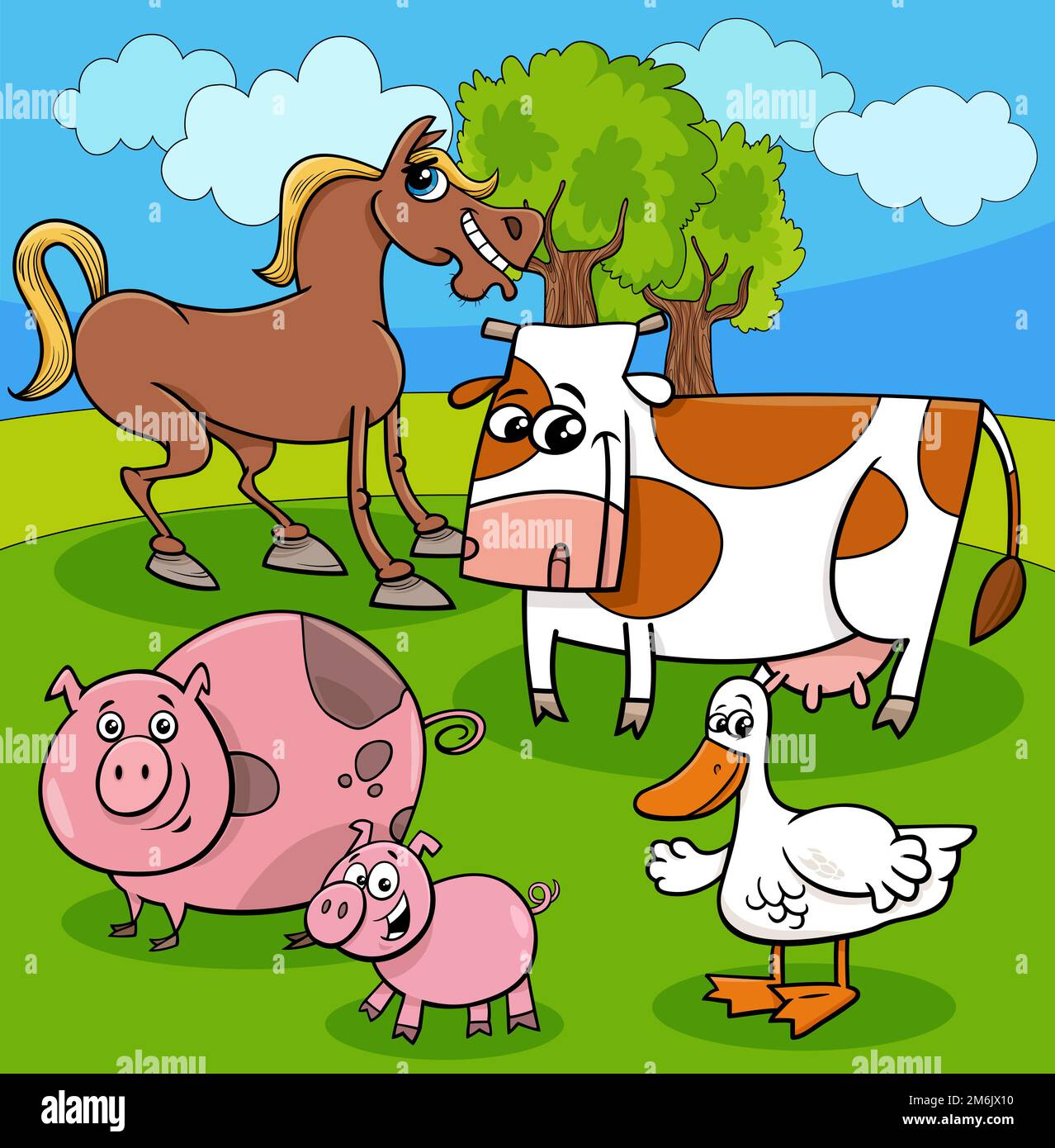 Farm animals characters group hi-res stock photography and images - Alamy