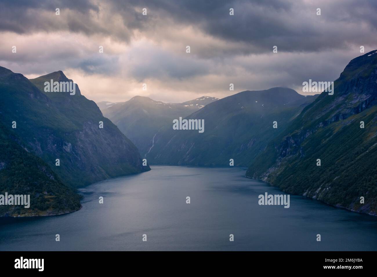 Landscape view of the Geirangerfjord, Norway Stock Photo - Alamy