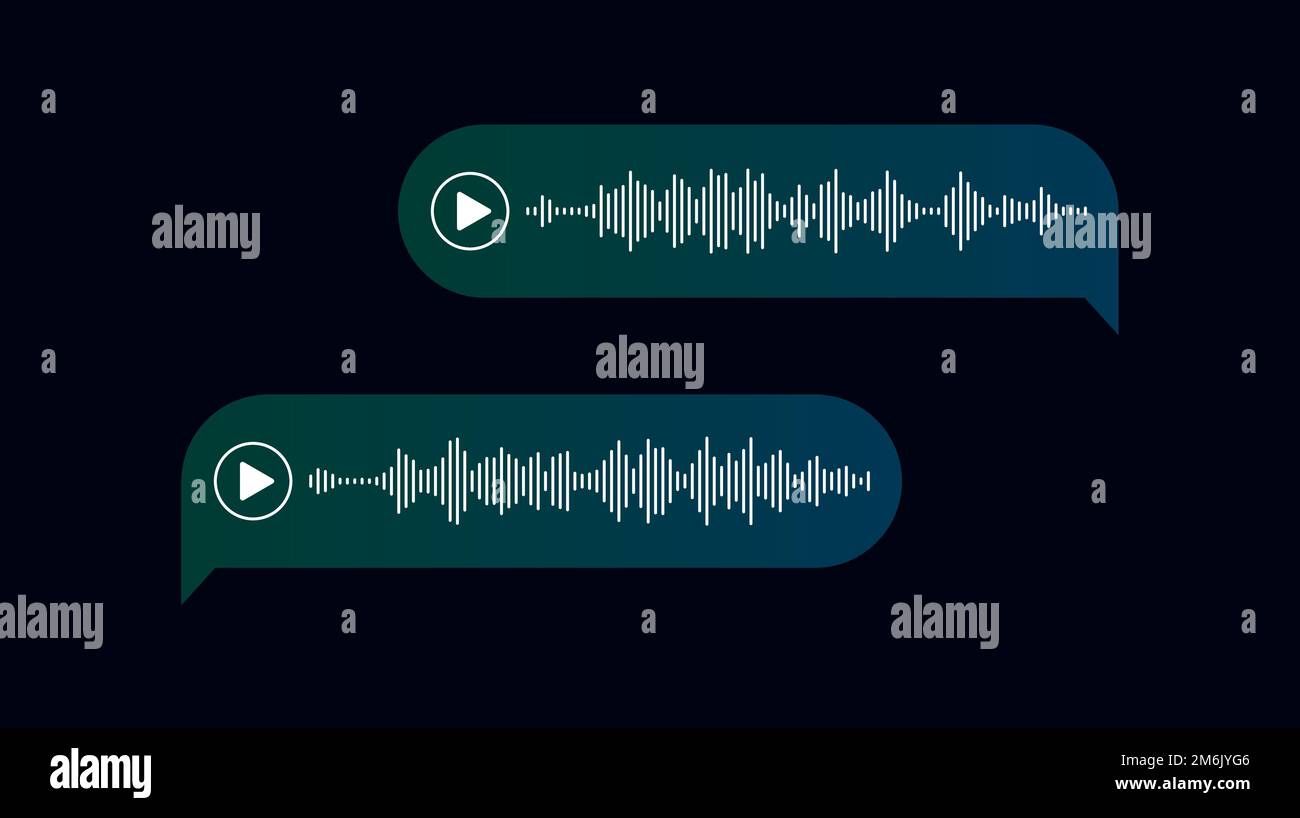 Voice messages. Bubbles with audio record. Chat messenger Ui concept ...