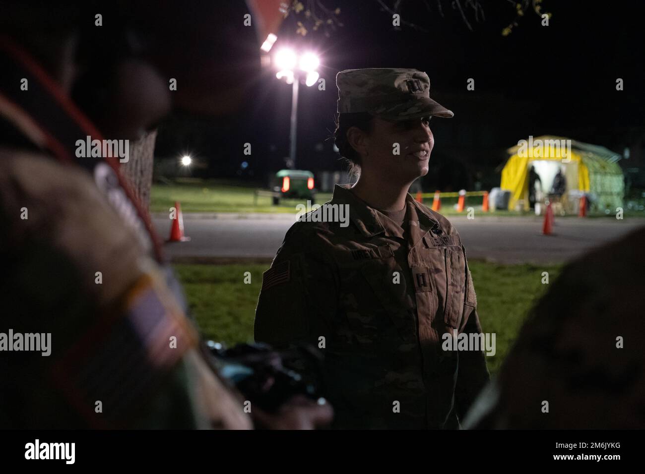 Capt. Jessica Urey, acting commander of the 210th Mobile Public Affairs ...