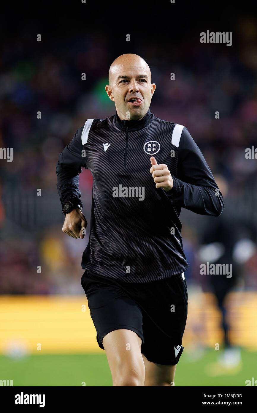 BARCELONA - NOV 5: The referee Gonzalez Fuertes in action during the ...