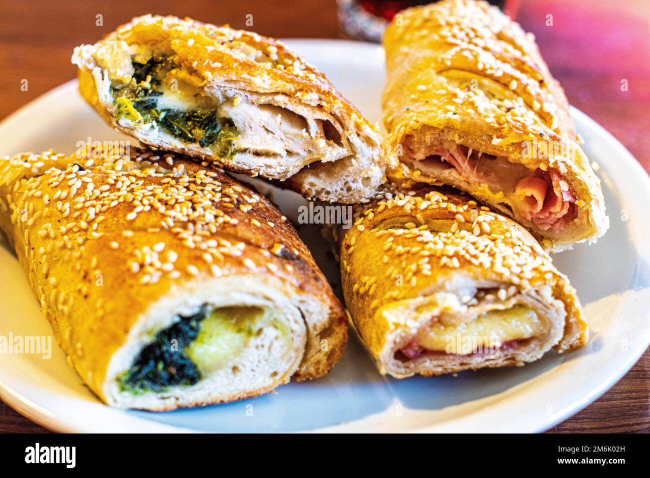 Ham and cheese stromboli and vegetable and cheese stromboli. Stuffed ...