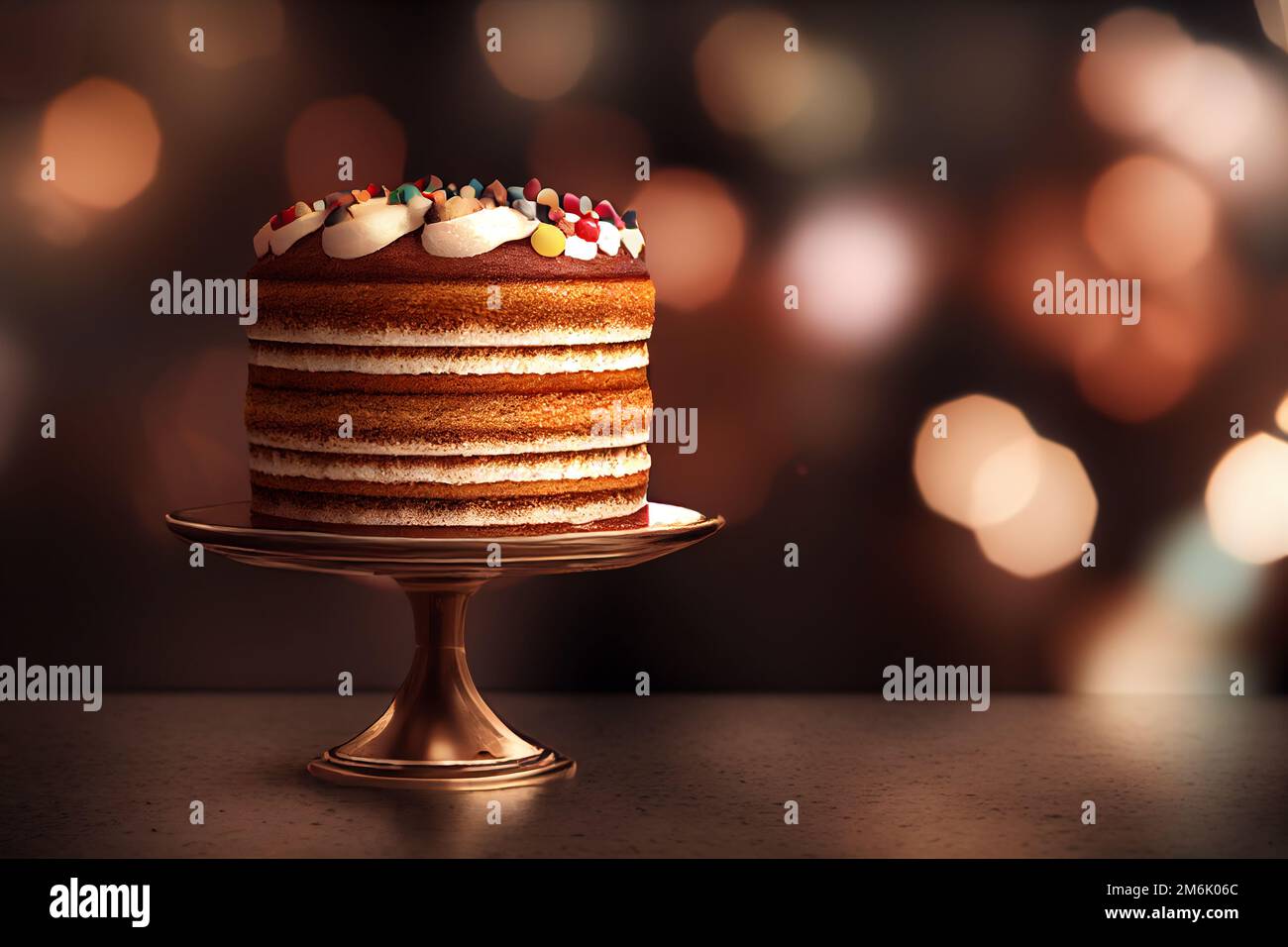 Cake with colorful sprinkles Stock Photo - Alamy