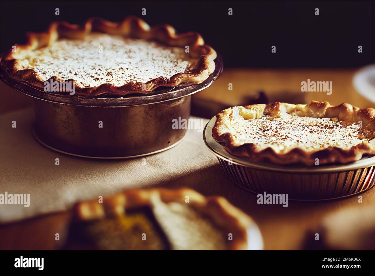 2 delicious pies on a table Stock Photo - Alamy
