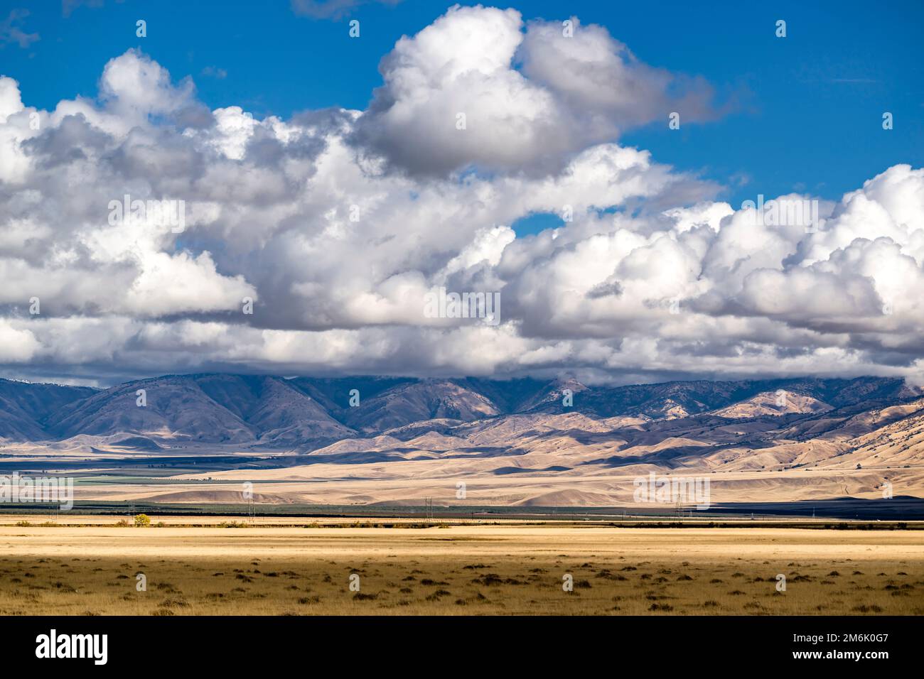 Agricultural atmospheric landscape with farmland with plowed fields and ...