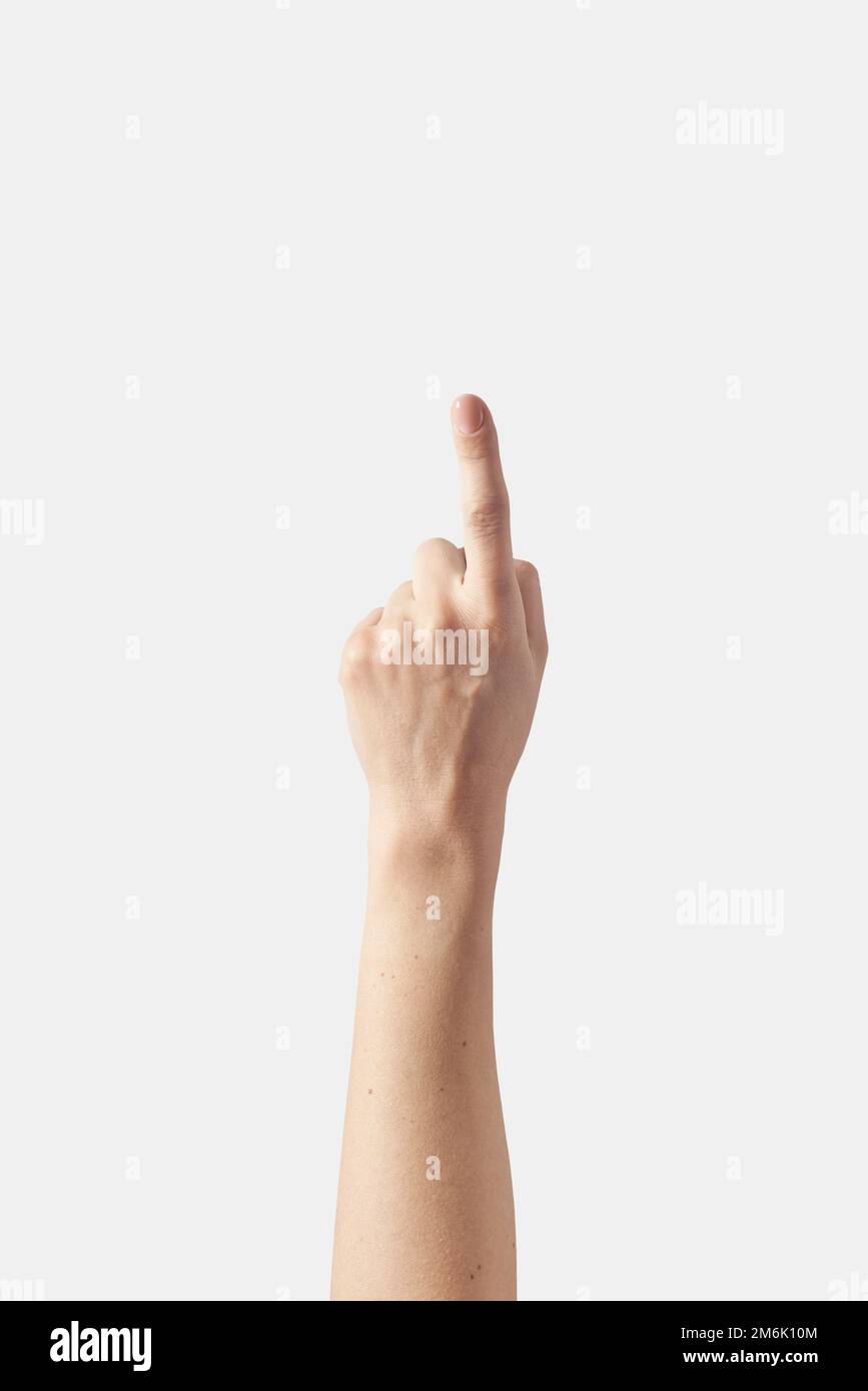 Outer hand counting on fingers, one Stock Photo - Alamy