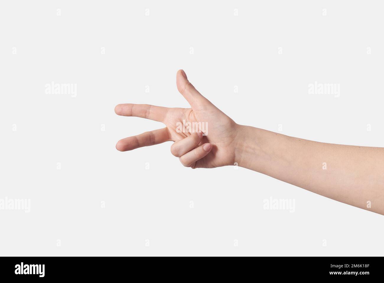 Horizontal hand counting on fingers, three Stock Photo - Alamy