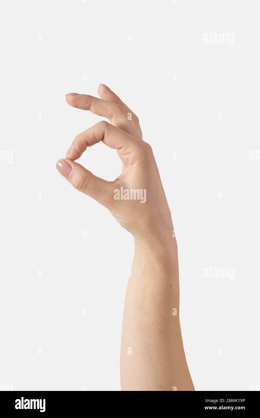 OK sign hand isolated on white Stock Photo - Alamy