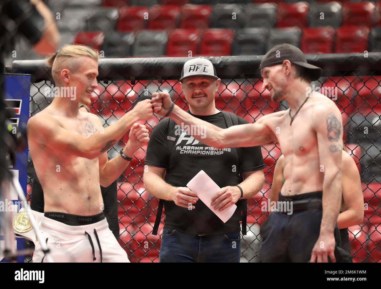 JACKSONVILLE STATE UNIVERSITY, AL — Fighters Cole Wells (left) and ...