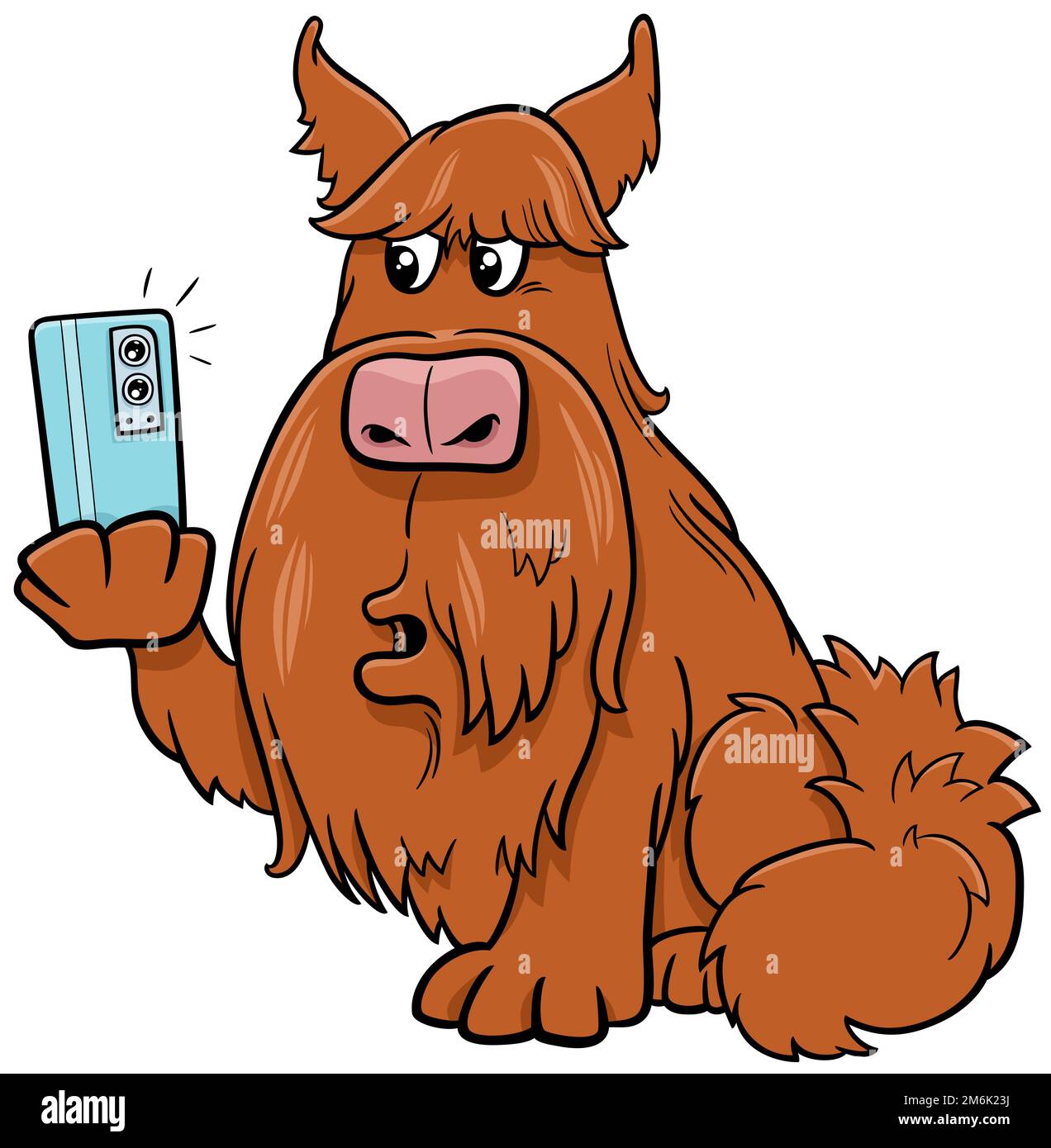 Cartoon dog taking a selfie with smart phone Stock Photo - Alamy