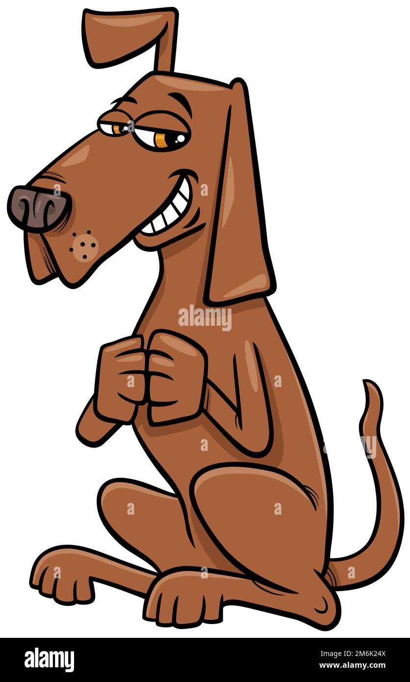 Cartoon funny brown dog comic animal character Stock Photo - Alamy