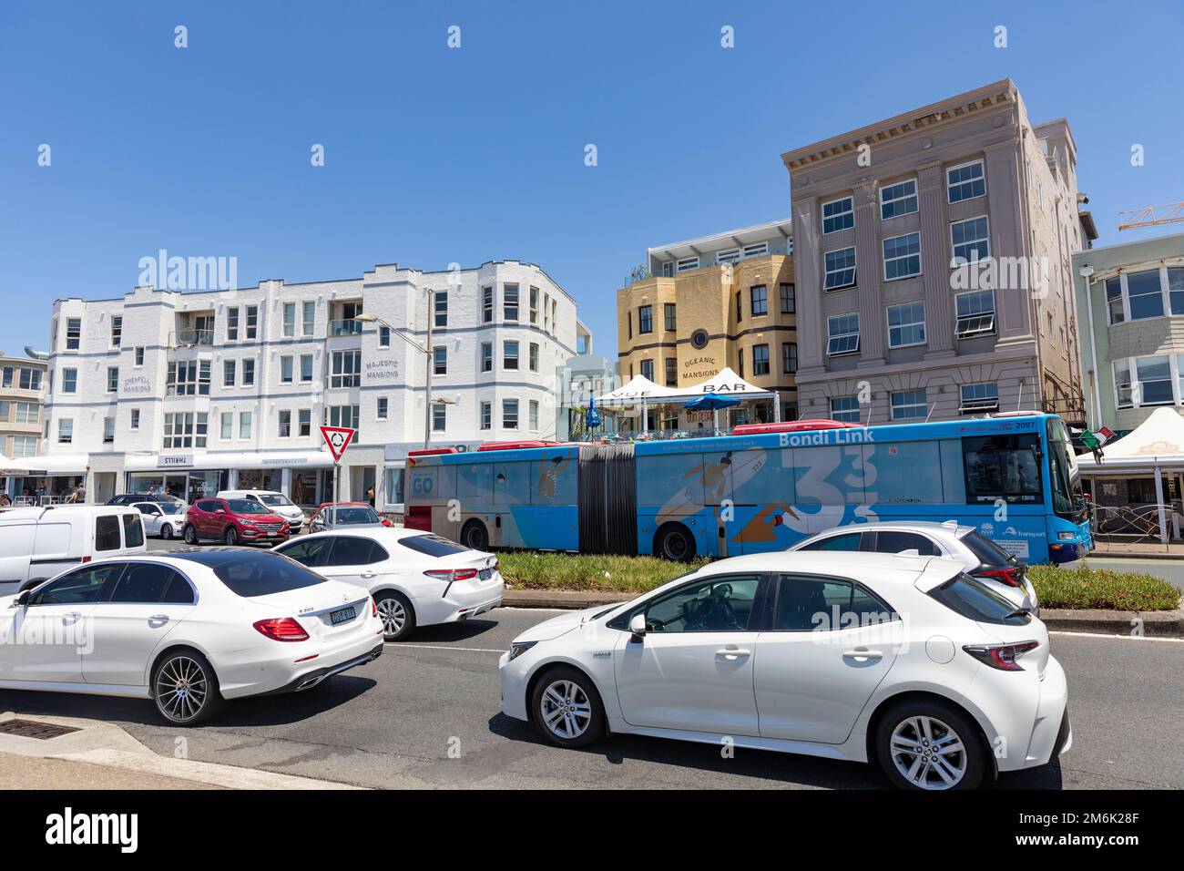 Bondi Beach suburb in Sydney eastern suburbs,NSW,Australia,January 2023 ...