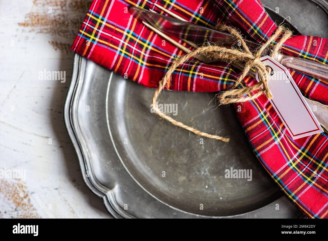 Rustic table setting Stock Photo - Alamy