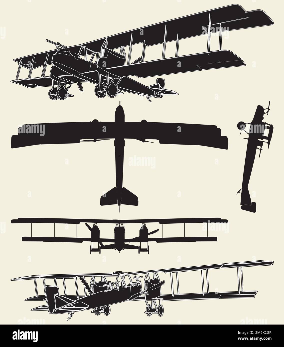 Antique Military Propeller Biplane Vector Stock Vector Image & Art - Alamy