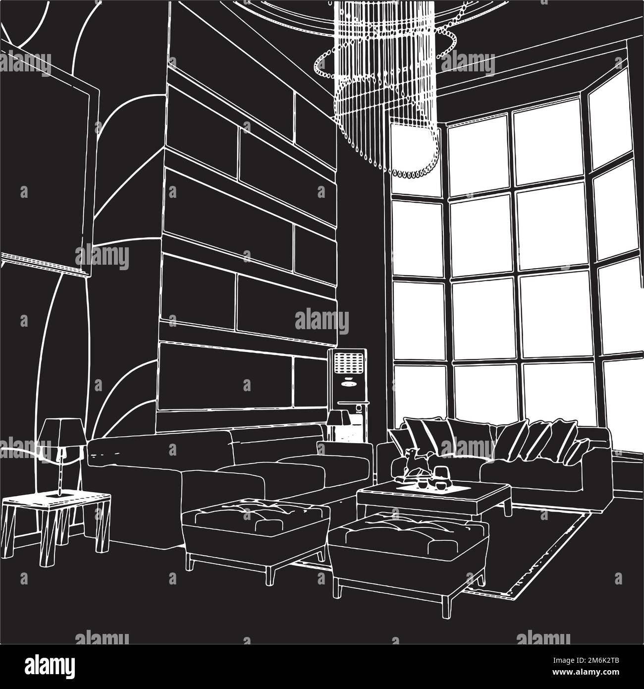 Modern Living Room Interior Vector Stock Vector Image & Art - Alamy