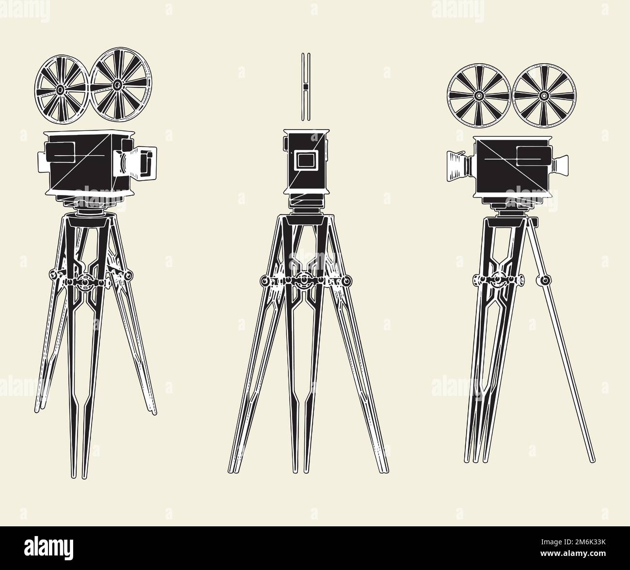 Antique Movie Stand Camera Stock Vector Image & Art - Alamy