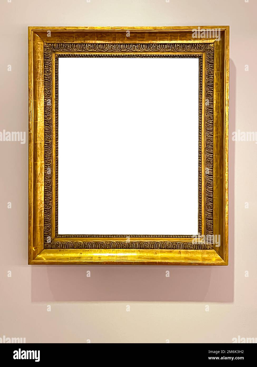 Antique Golden Art Fair Gallery Frame On The Wall At Auction House Or