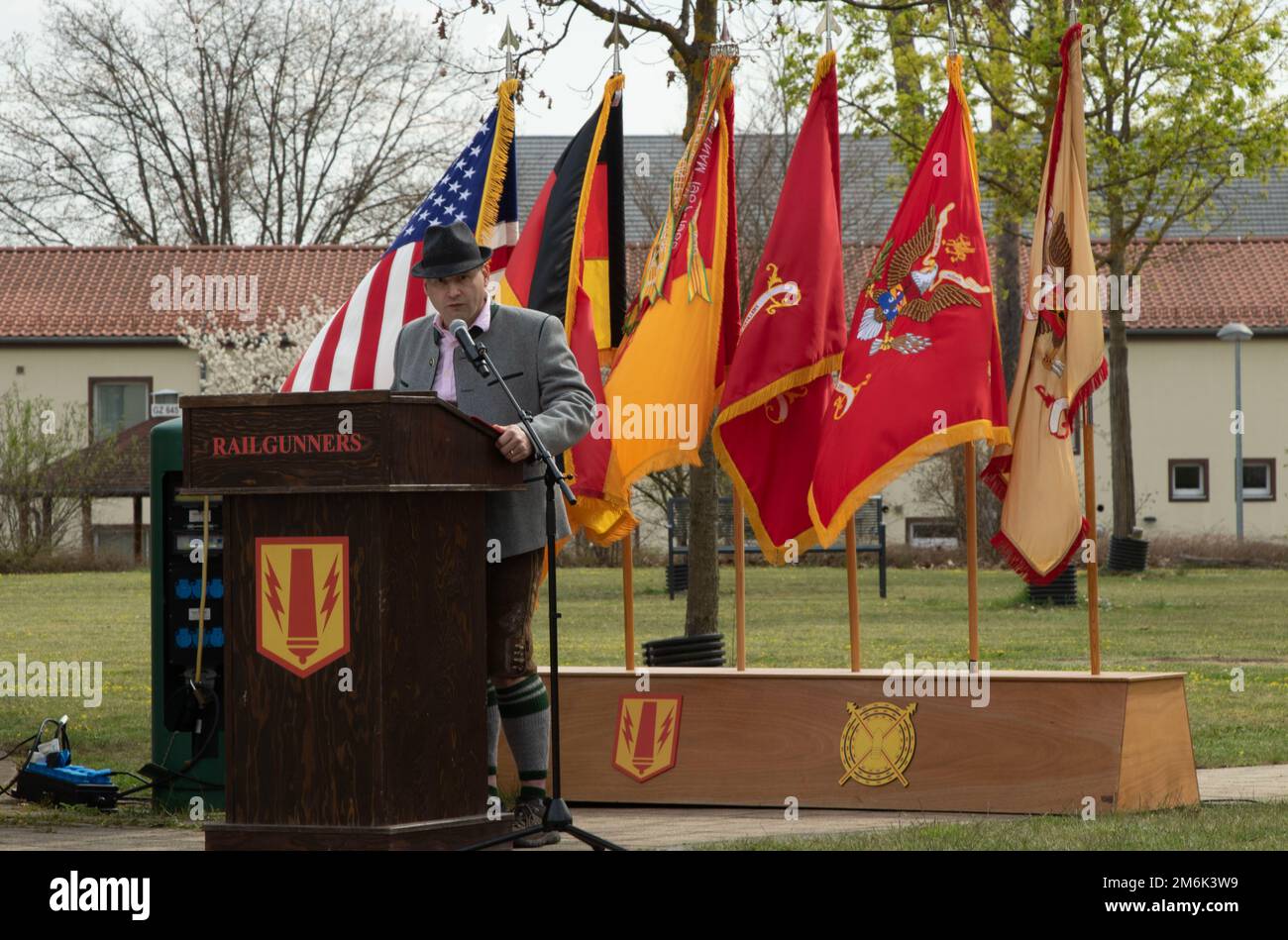 41st Field Artillery Brigade Commander Col. Daniel Miller addresses the ...