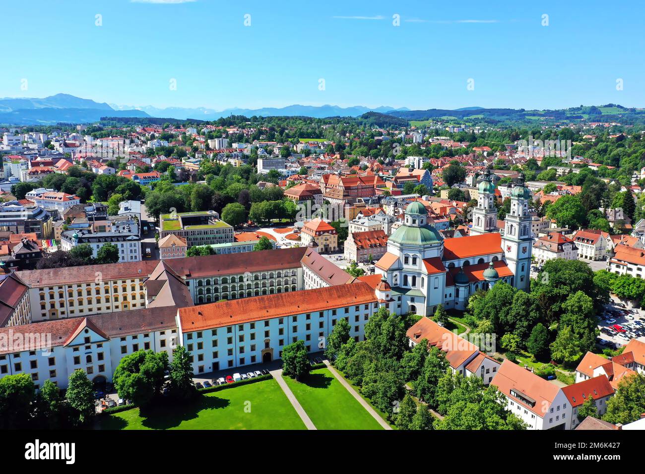 AllgÃ¤u, Bavaria, Germany, Kempten, aerial view, architecture, basilica ...